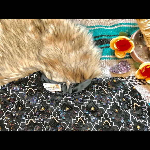 lawrence kozar | Tops | Vintage Sequins Top Black Iridescent | Poshmark
